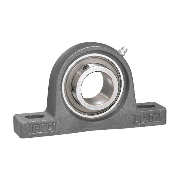 Iptci Pillow Block Ball Bearing Mounted Unit, .5 in Bore, Set Screw Locking, Non-Relubricatable ...